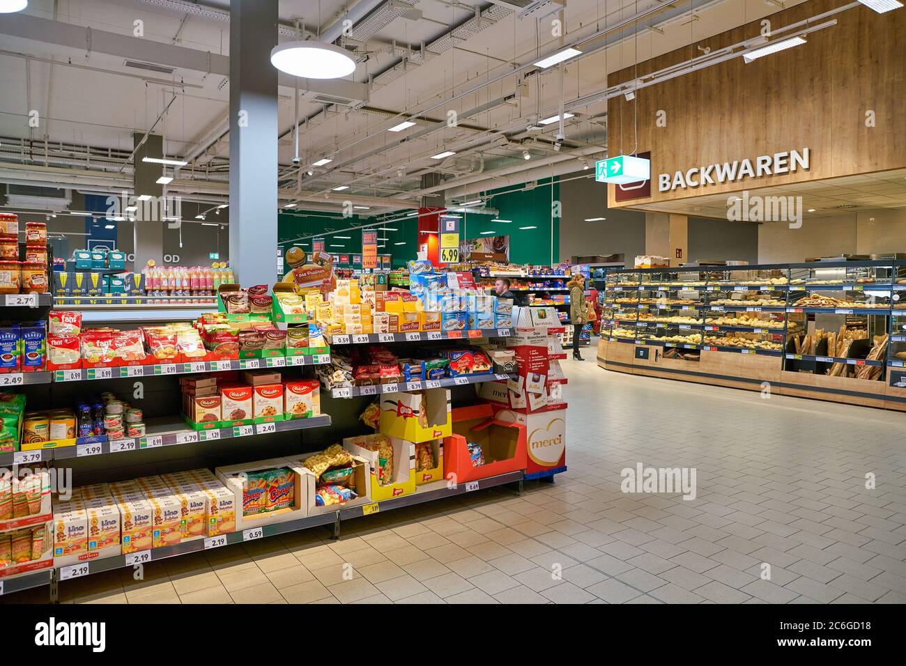 BERLIN, GERMANY - CIRCA SEPTEMBER, 2019: interior shot of Kaufland in ...