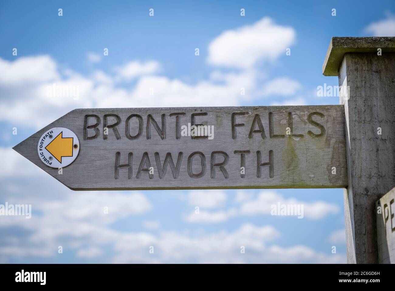 Bronte Falls Signpost on The Bronte way on Haworth Moor, Bronte Country ...