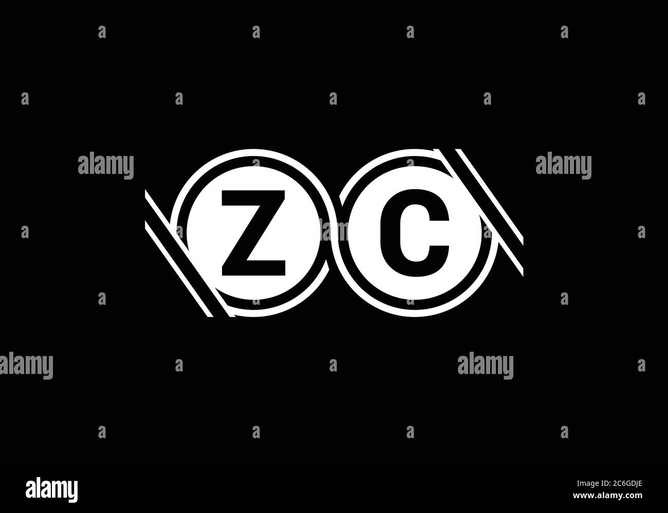 Initial Monogram Letter Z C Logo Design Vector Template. Z C Letter Logo Design Stock Vector ...