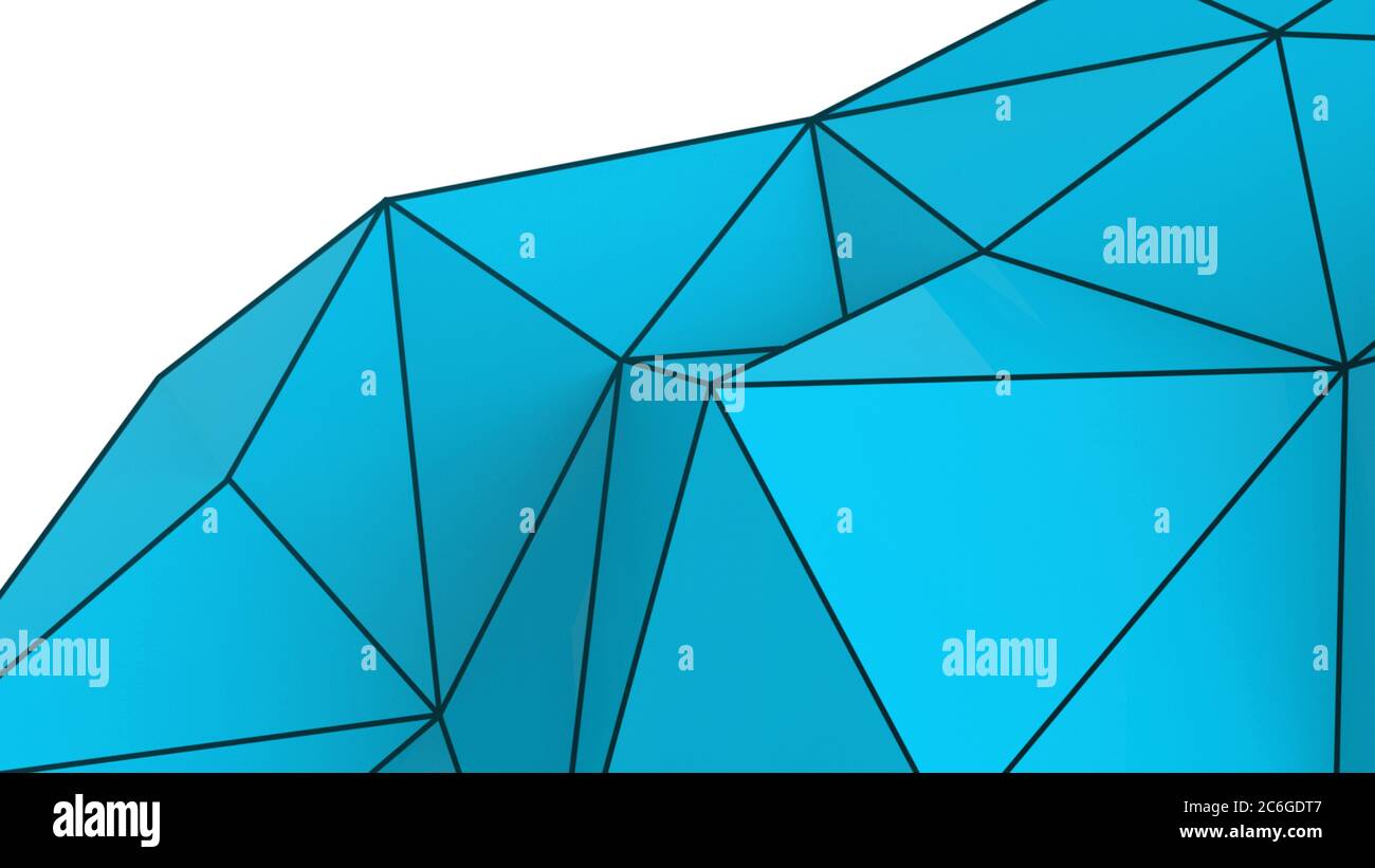 Azure abstract modern crystal background. Polygon, Line, Triangle ...