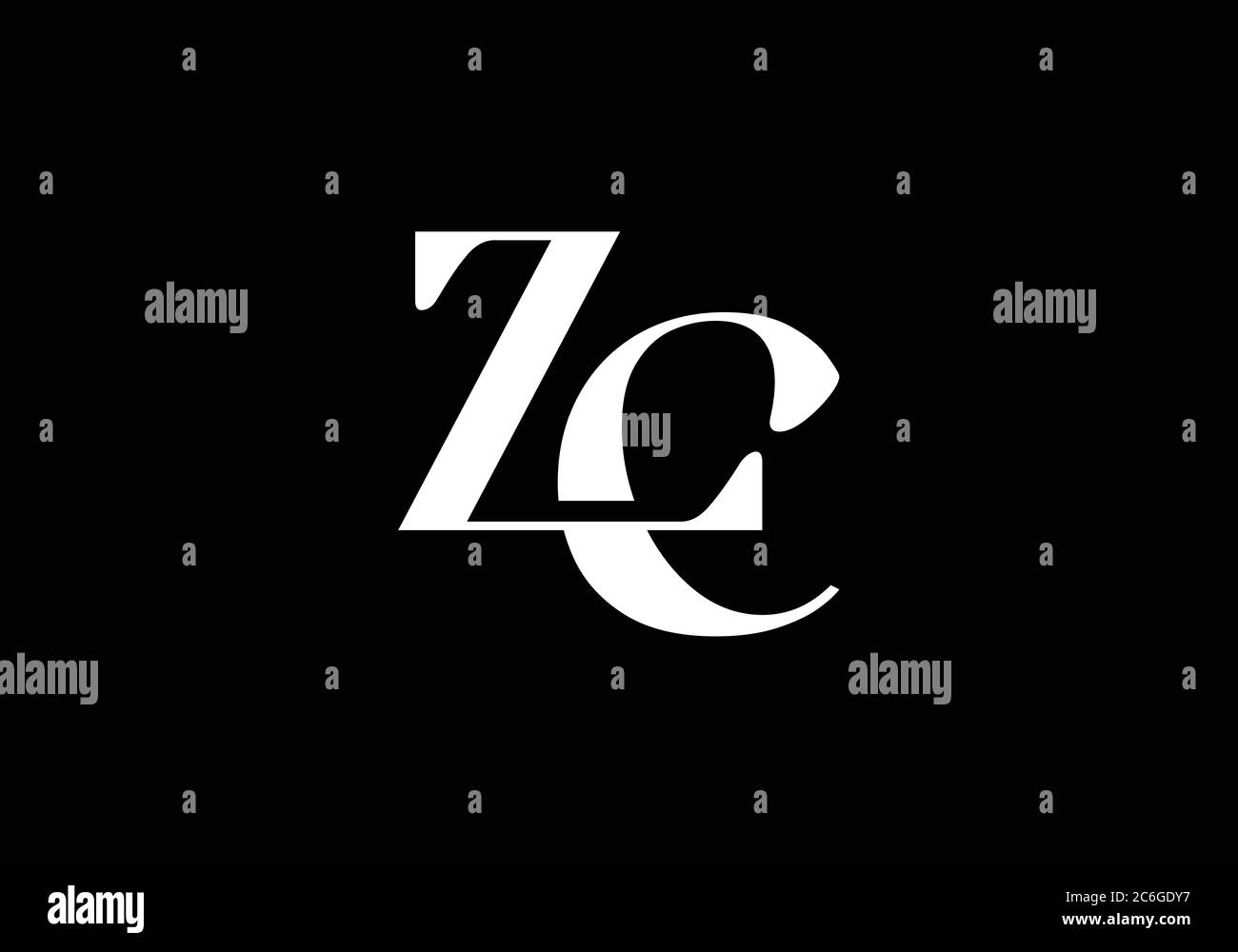 Initial Monogram Letter Z C Logo Design Vector Template. Z C Letter ...