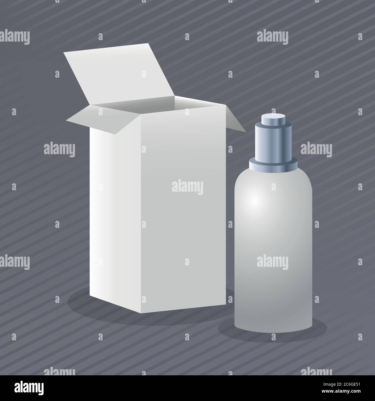 boxes carton and bottle packing product branding icon vector ...