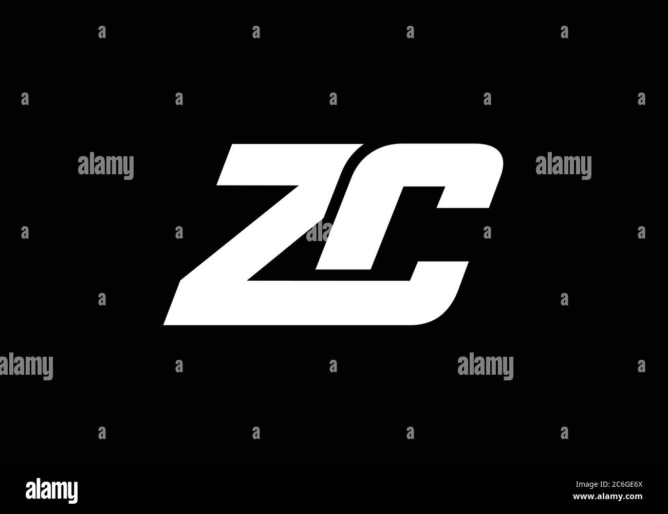 Initial Monogram Letter Z C Logo Design Vector Template. Z C Letter ...