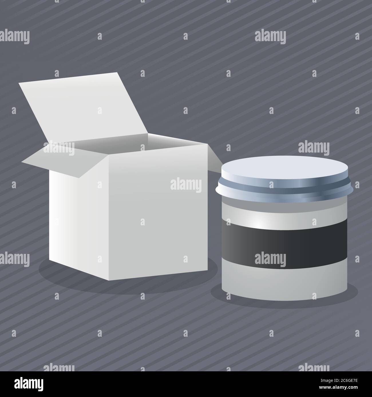 pot and boxes products branding isolated icons vector illustration ...
