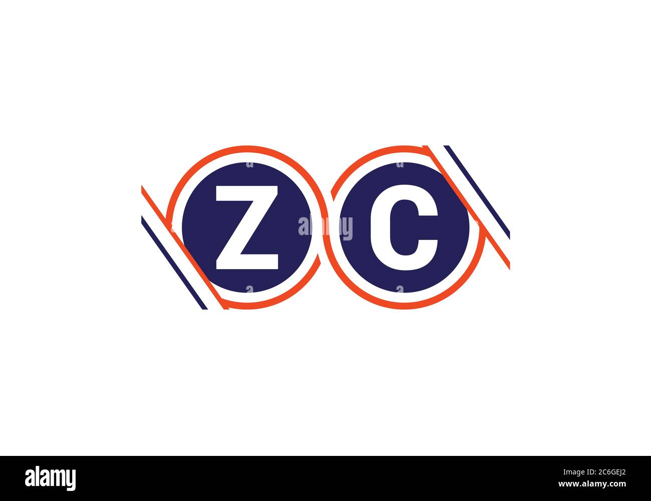 Initial Monogram Letter Z C Logo Design Vector Template. Z C Letter ...
