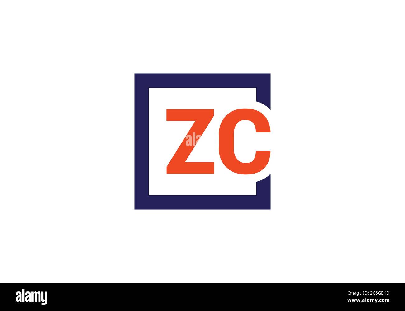 Initial Monogram Letter Z C Logo Design Vector Template. Z C Letter ...