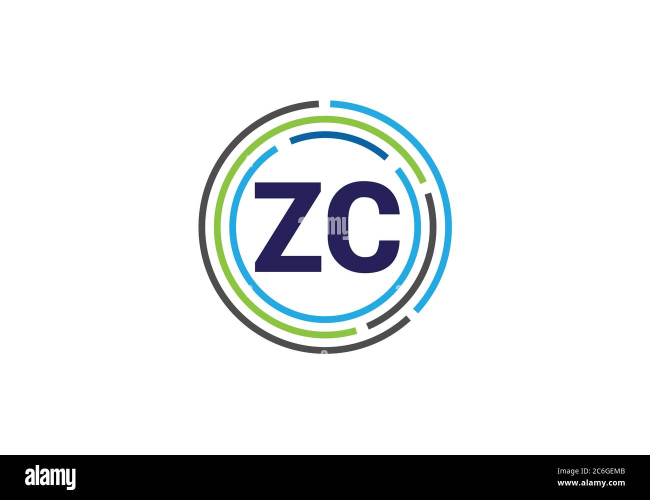 Initial Monogram Letter Z C Logo Design Vector Template. Z C Letter Logo Design Stock Vector ...