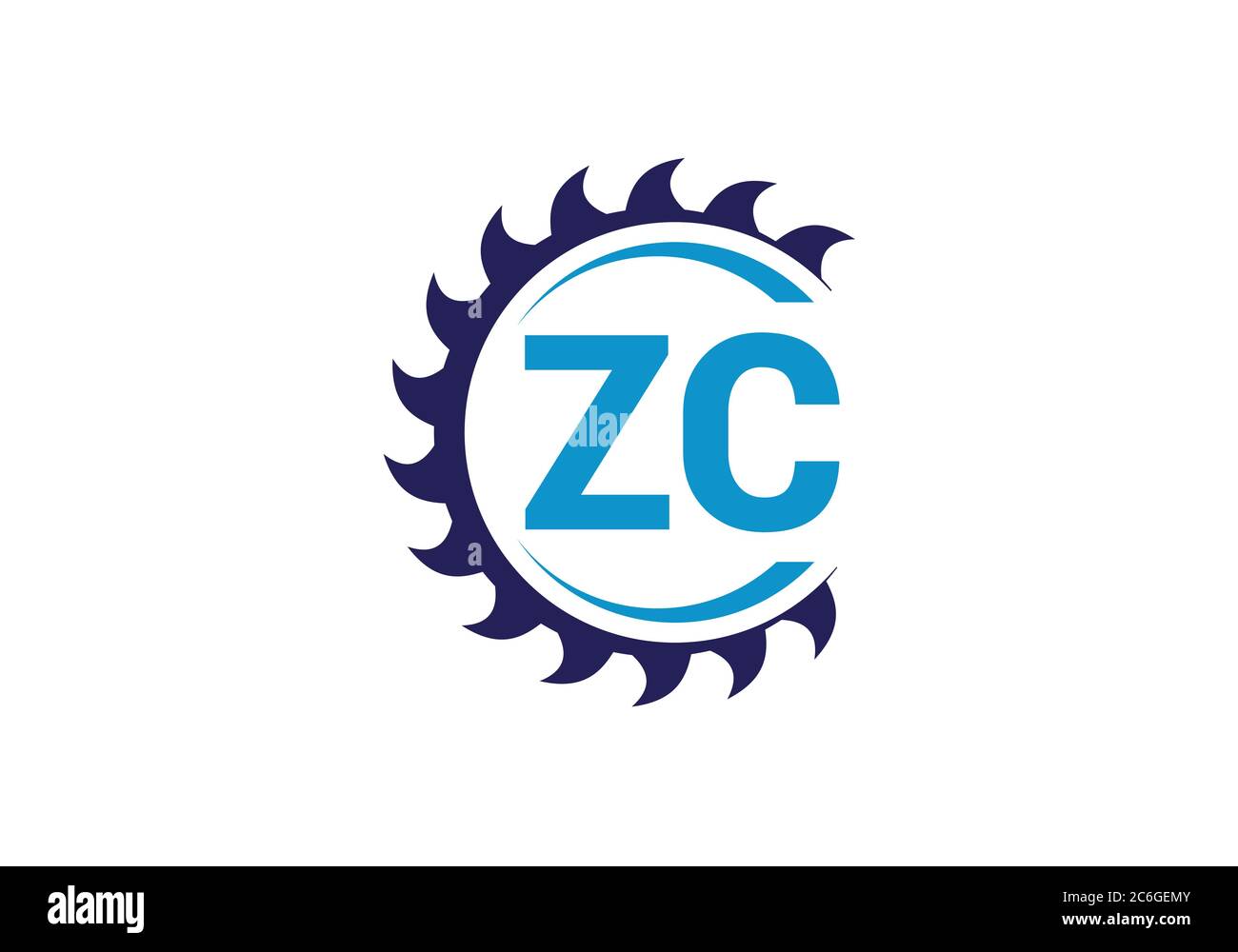 Initial Monogram Letter Z C Logo Design Vector Template. Z C Letter ...
