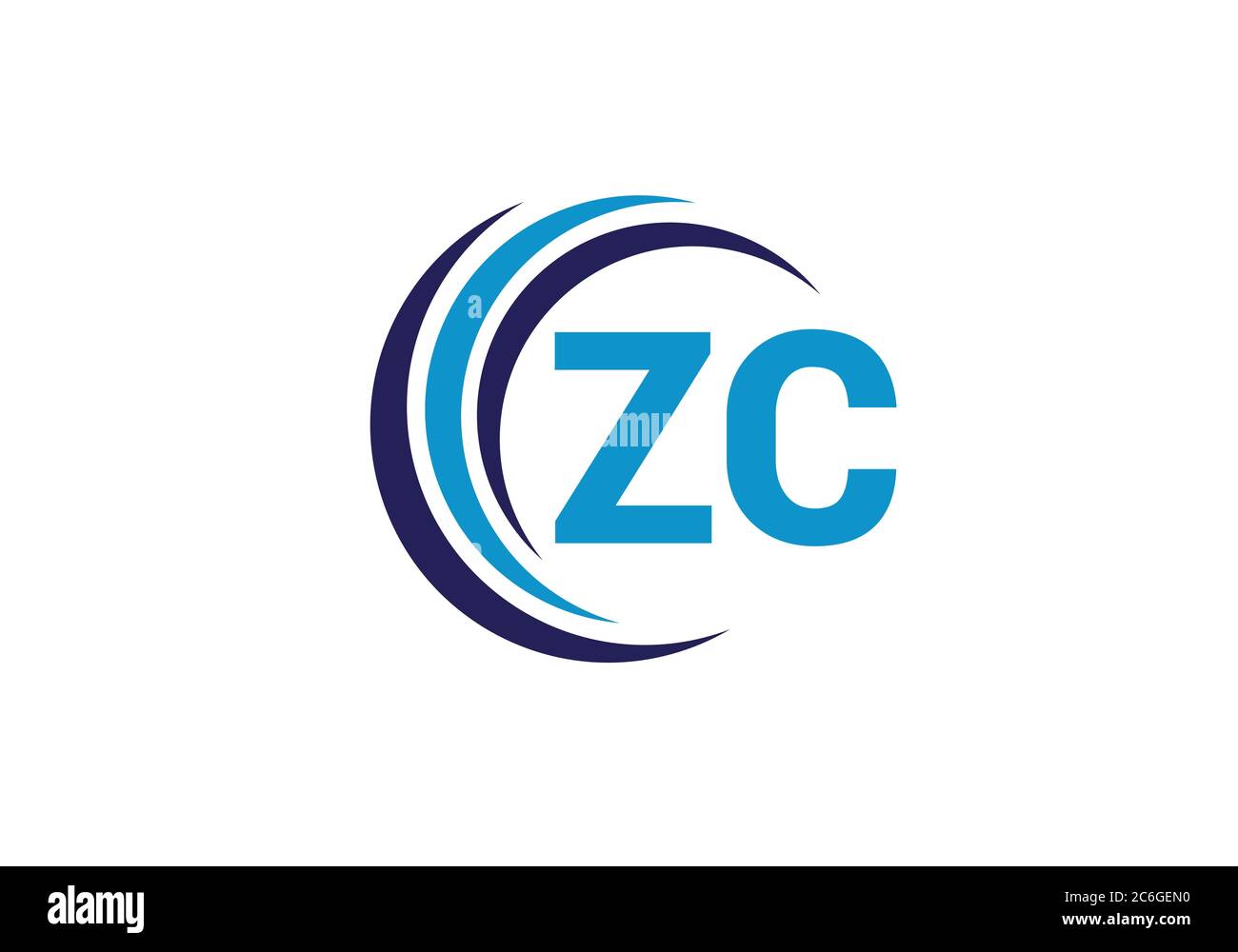 Initial Monogram Letter Z C Logo Design Vector Template. Z C Letter ...