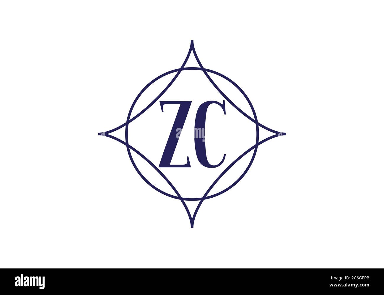 Initial Monogram Letter Z C Logo Design Vector Template. Z C Letter ...