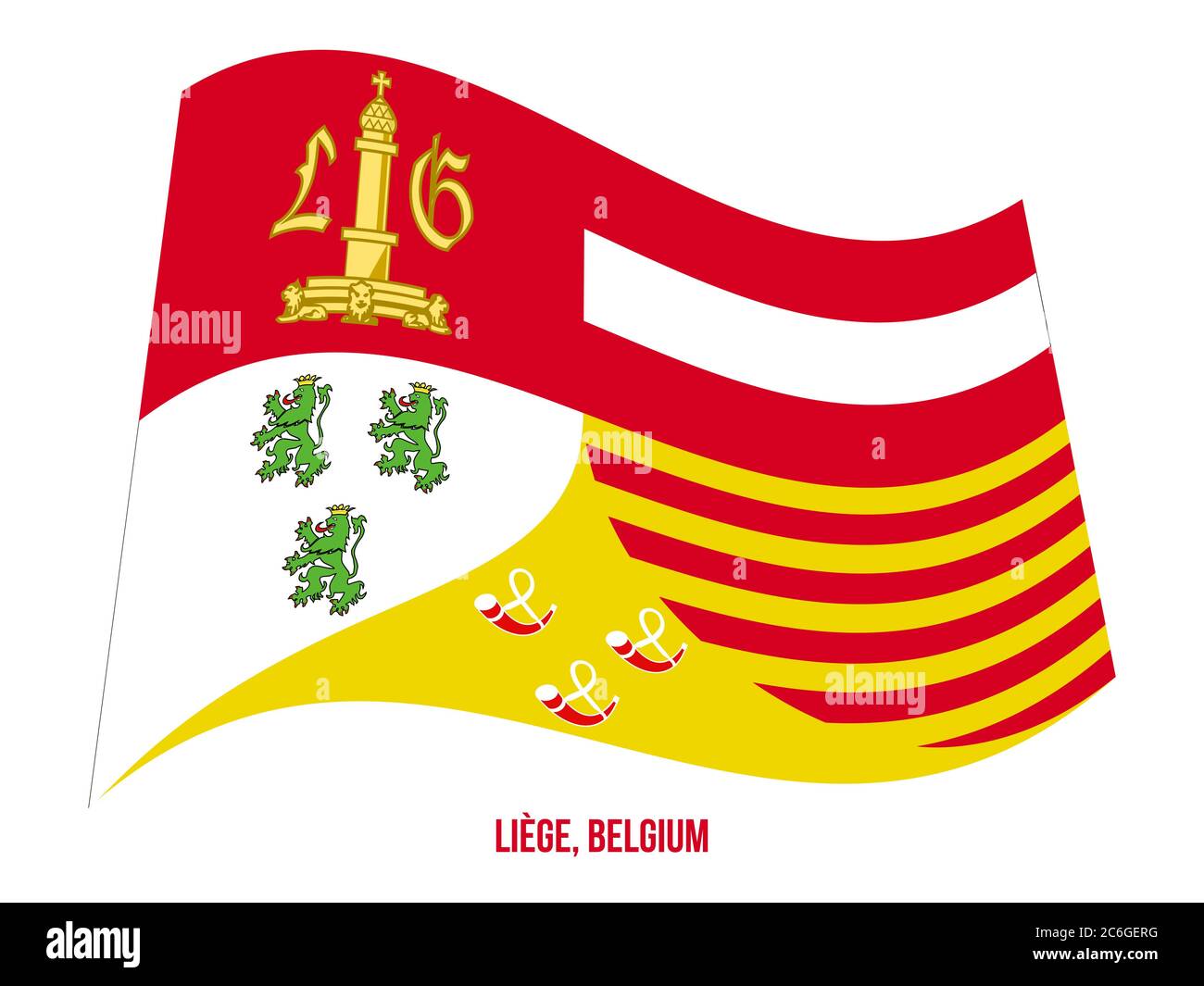 Liege Flag Waving Vector Illustration on White Background. Provinces ...