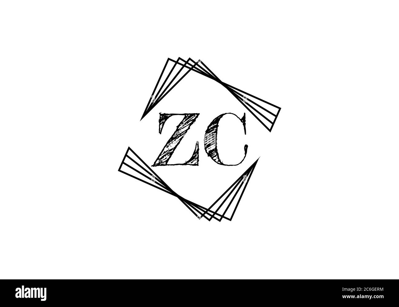 Initial Monogram Letter Z C Logo Design Vector Template. Z C Letter ...