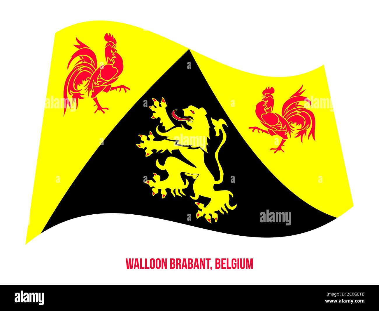 Walloon Brabant Flag Waving Vector Illustration on White Background ...