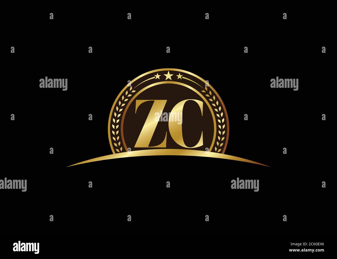 Initial Monogram Letter Z C Logo Design Vector Template. Z C Letter ...