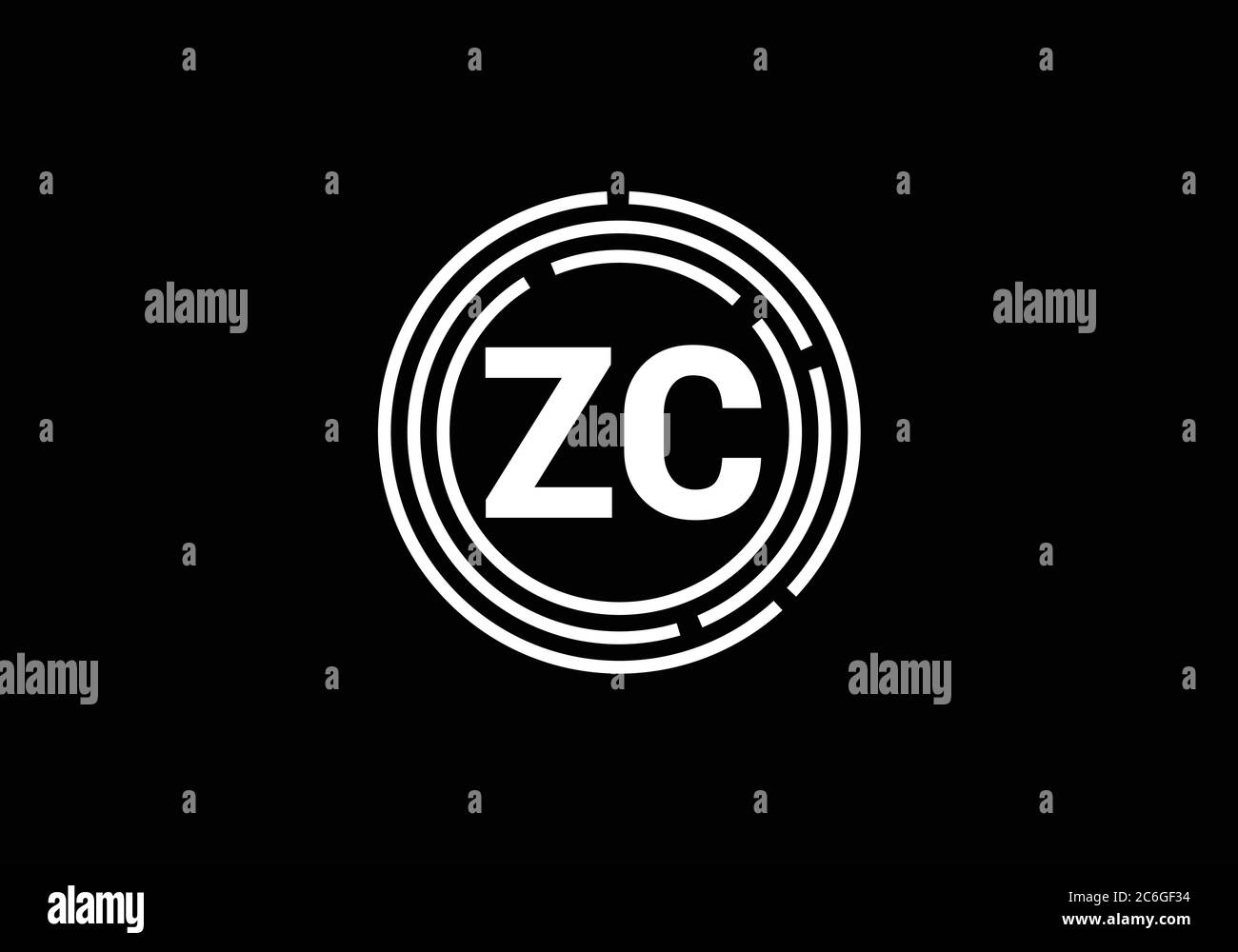 Initial Monogram Letter Z C Logo Design Vector Template. Z C Letter Logo Design Stock Vector ...