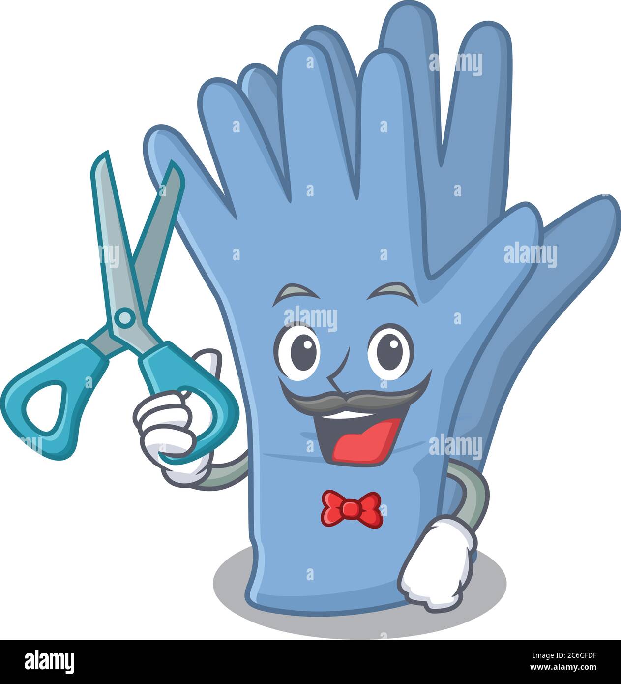 Medical gloves cartoon character design as talented barber Stock Vector ...