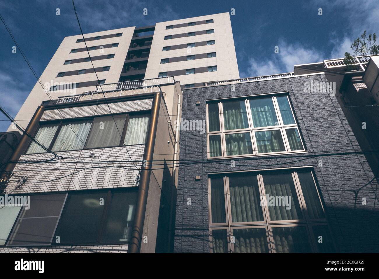 Building with beautiful windows, city of Tokyo Japan Stock Photo - Alamy