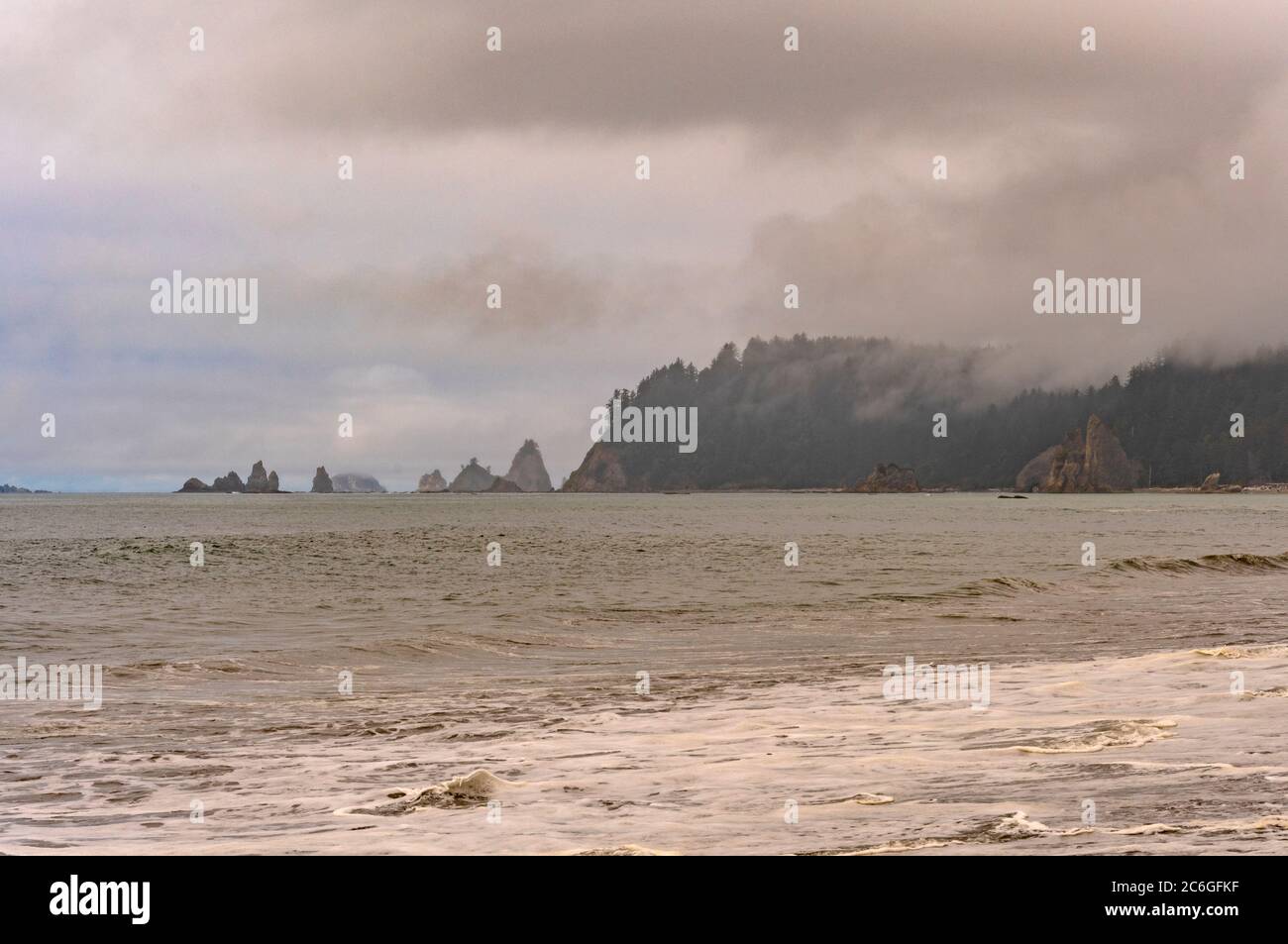 Clouds and Rocks on the Coast in the Pacific Northwest on Rialto Beach ...