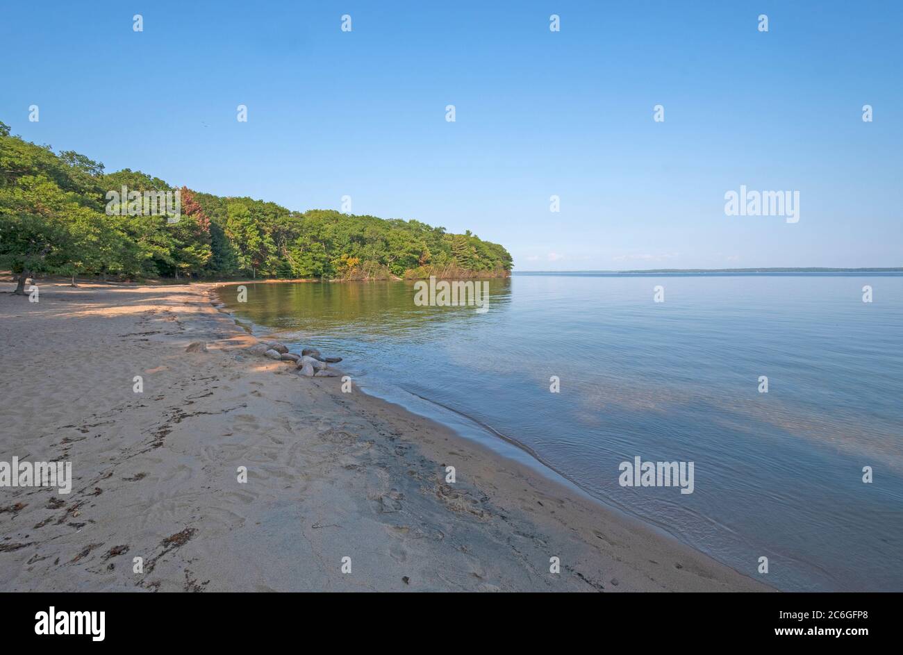 Late Afternoon Shadows on a Remote Beach on Lighthouse Point in ...