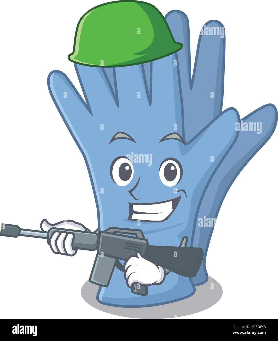 A cartoon picture of Army medical gloves holding machine gun Stock ...