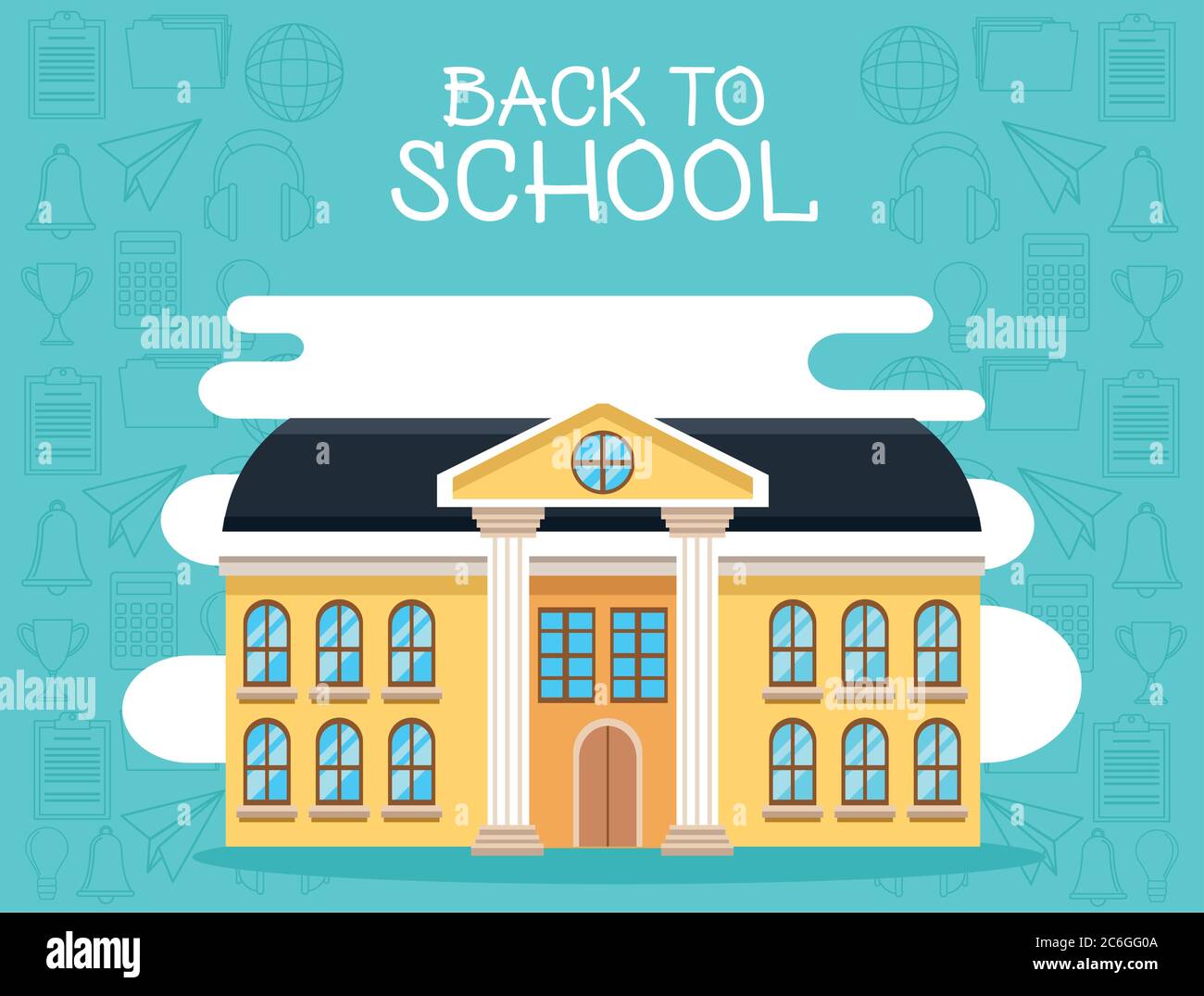 school building facade scene icon vector illustration design Stock ...