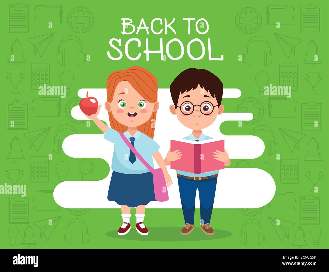 Primary school students school uniforms Stock Vector Images - Alamy