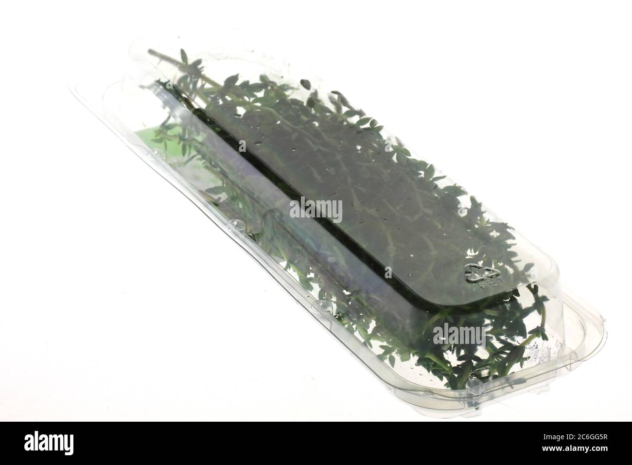 Thyme herb in a clamshell package Stock Photo - Alamy