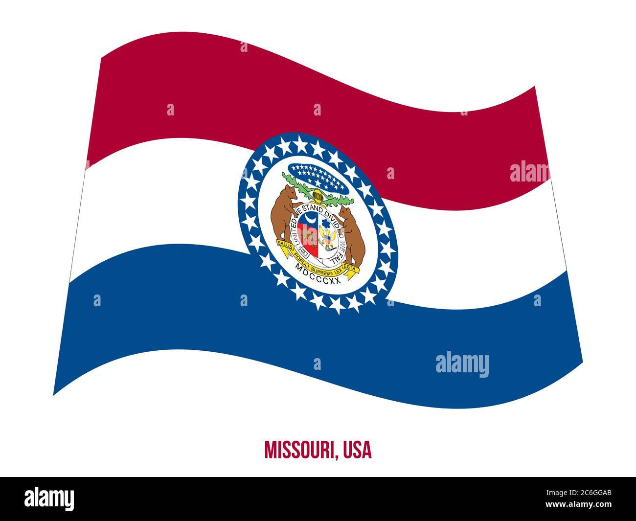 Missouri (USA State) Flag Waving Vector Illustration on White ...