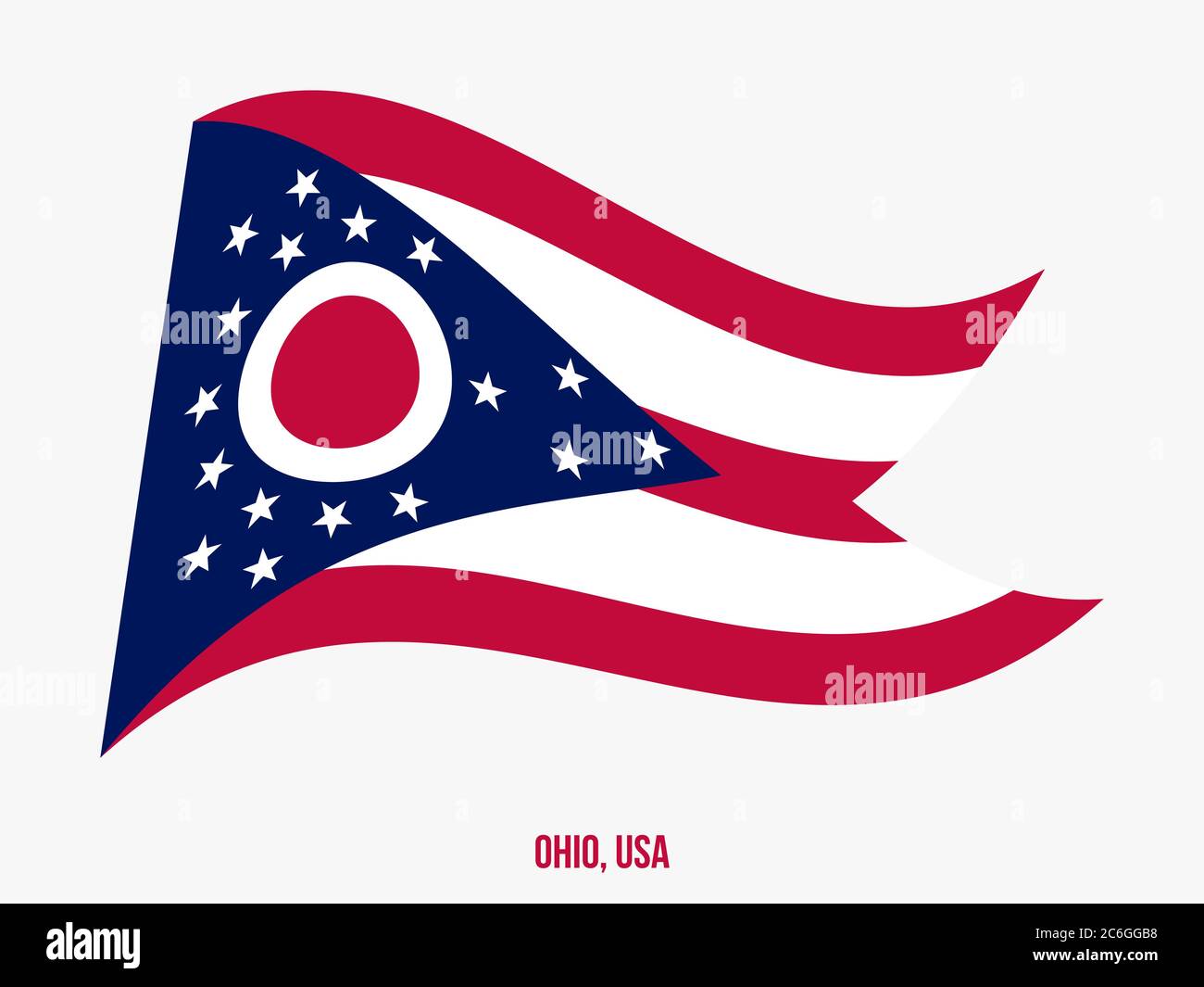Ohio (USA State) Flag Waving Vector Illustration on White Background ...