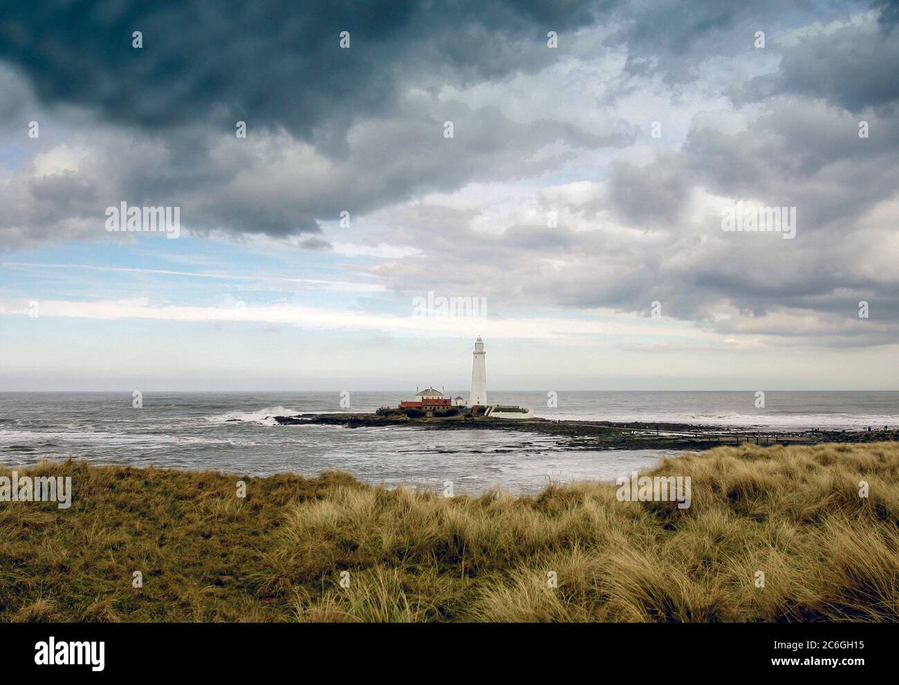Storm over the island Stock Photo - Alamy