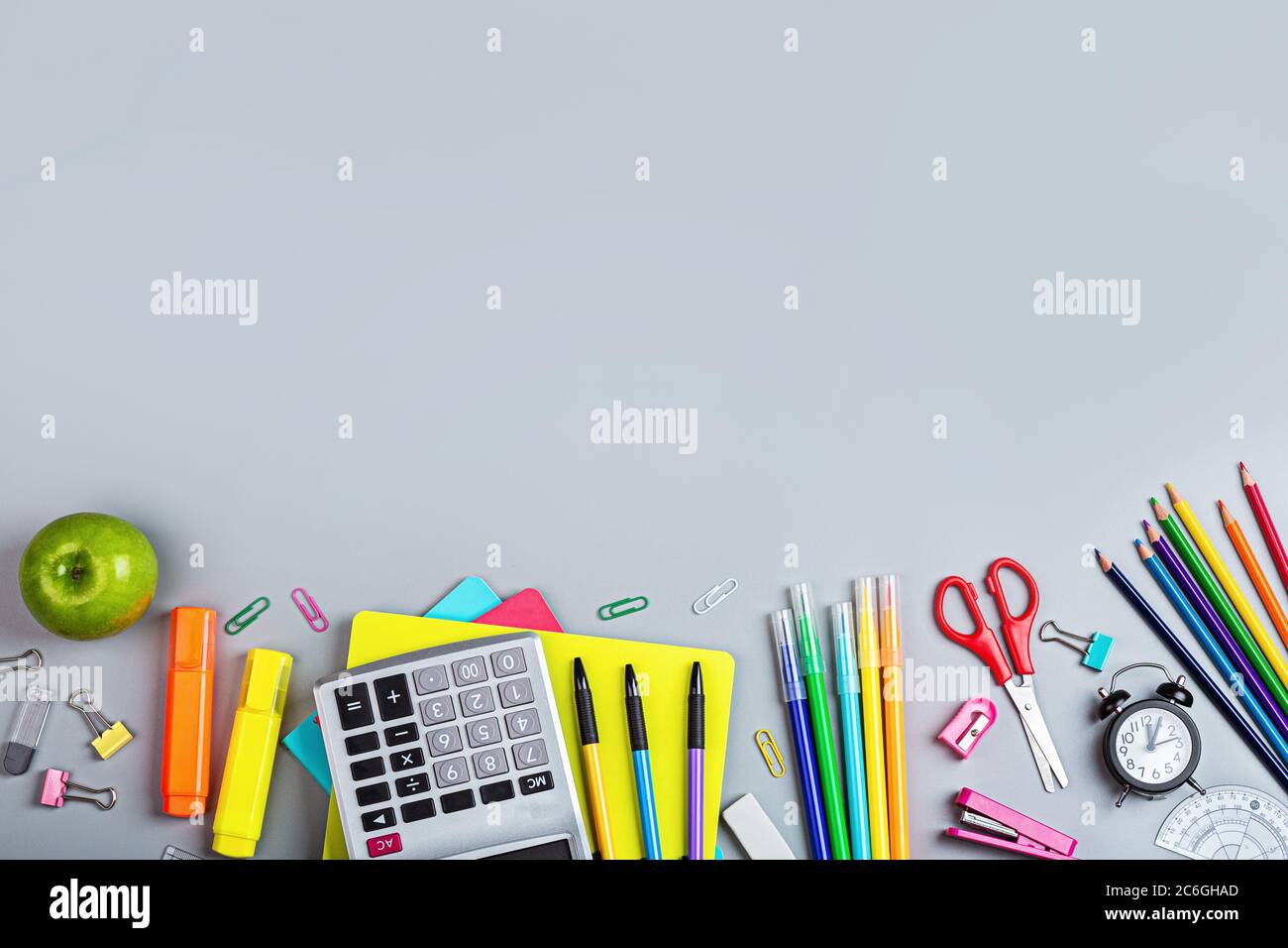 Back to School background with place for text. Collection of school ...