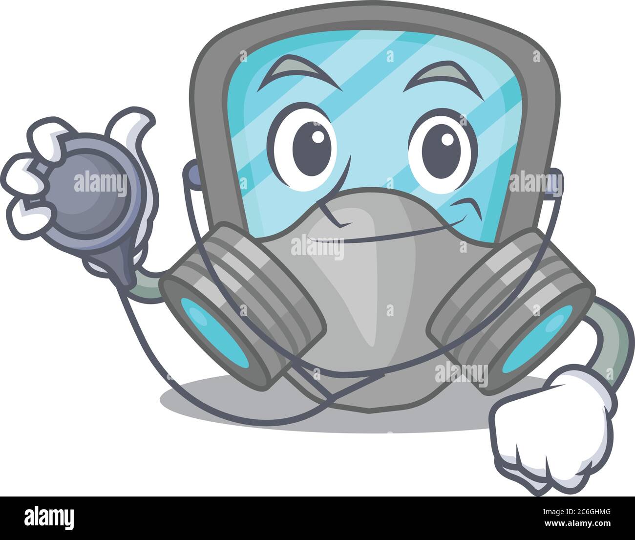 Smiley doctor cartoon character of respirator mask with tools Stock ...