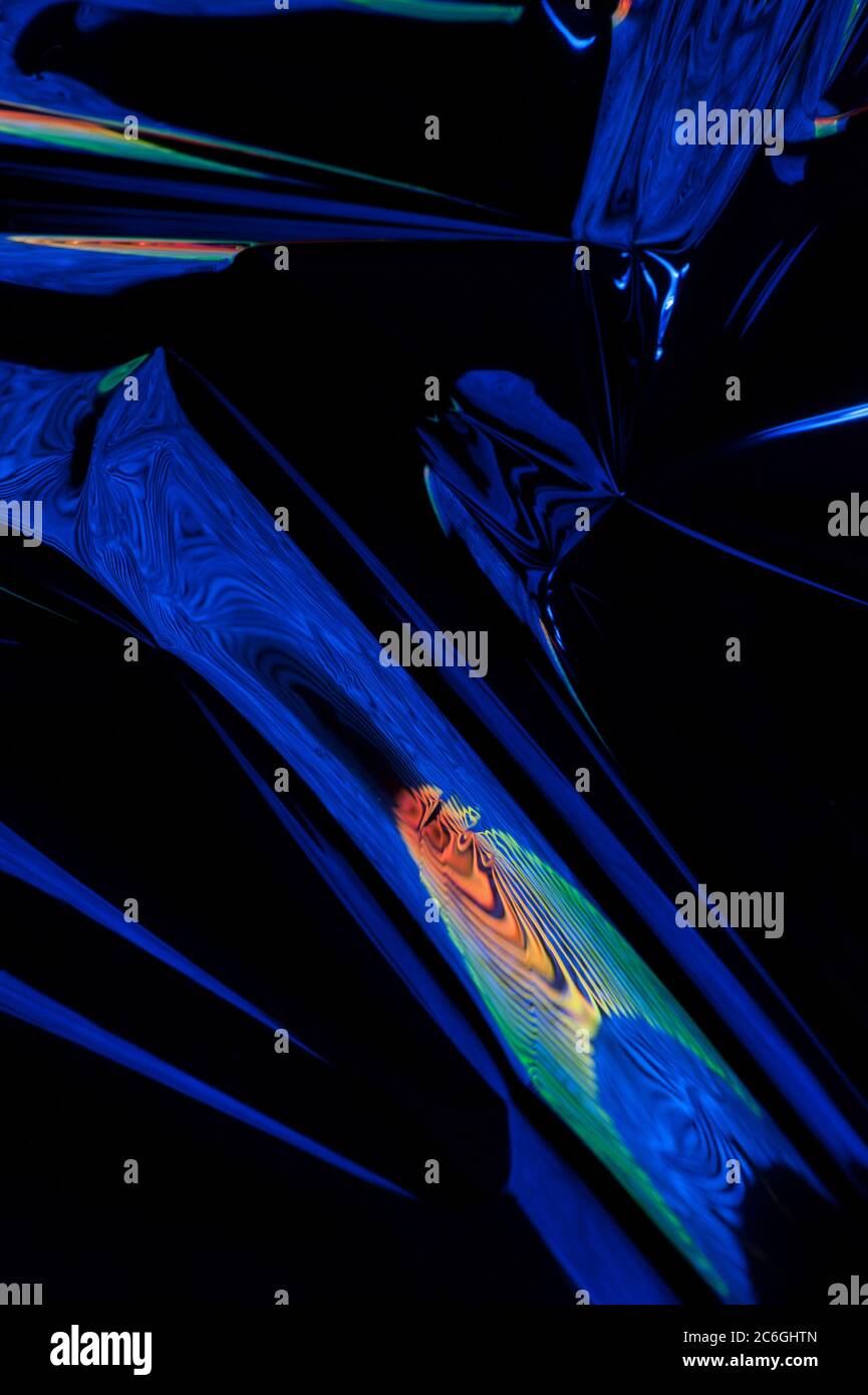 Circular objects which are distorted are viewed in a close-up and are ...