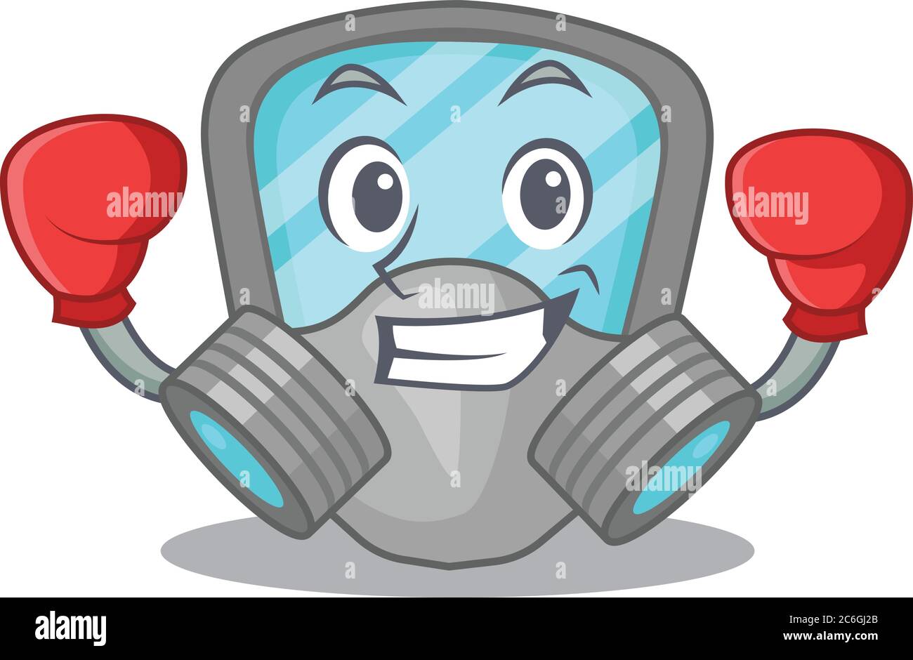 Mascot design of respirator mask as a sporty boxing athlete Stock ...