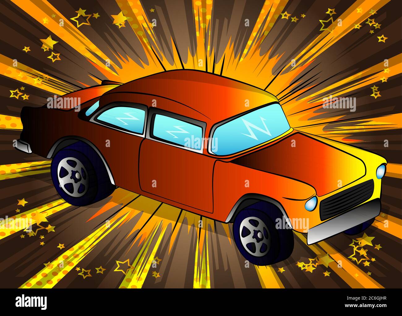 Comic book style, cartoon vector illustration of a cool American Sports ...