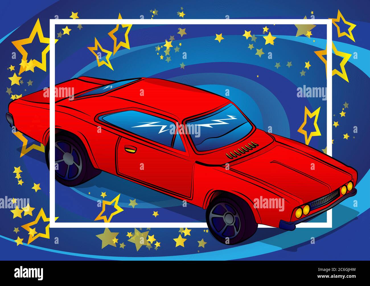 Comic book style, cartoon vector illustration of a cool American Sports ...