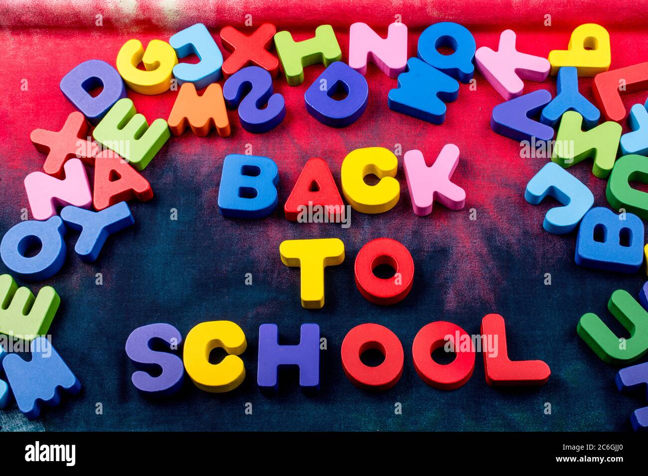 Back to school and Colorful Letters of Alphabet Stock Photo - Alamy