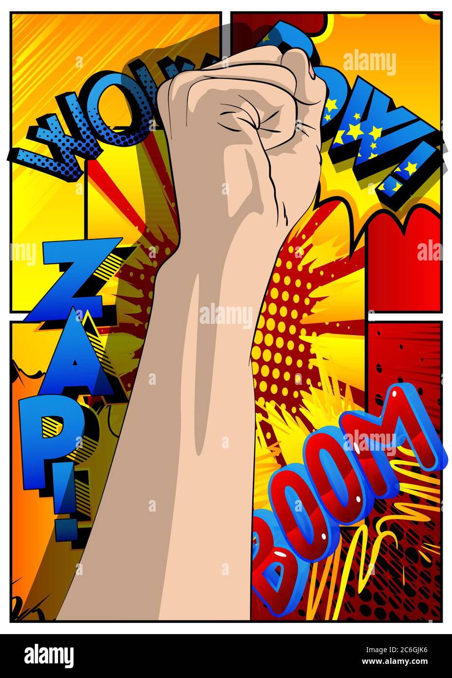 Comic book style power strength fist Fight for your rights. Cartoon ...