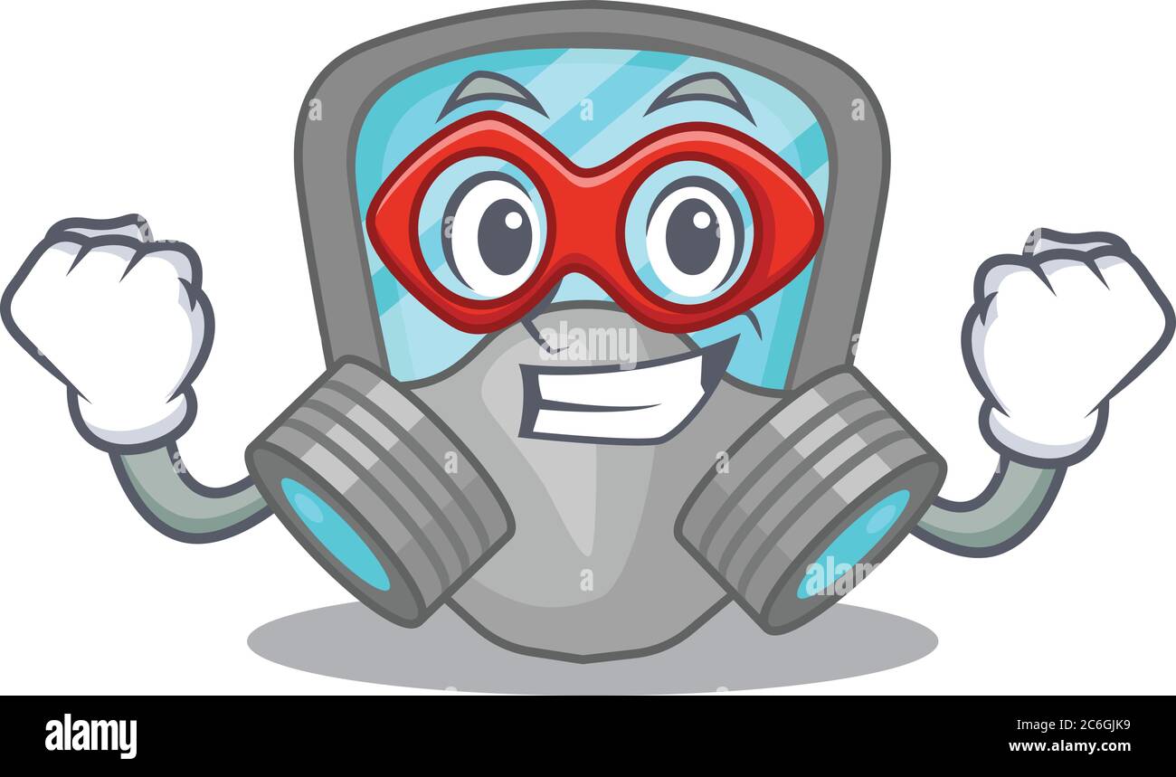 A cartoon drawing of respirator mask in a Super hero character Stock ...