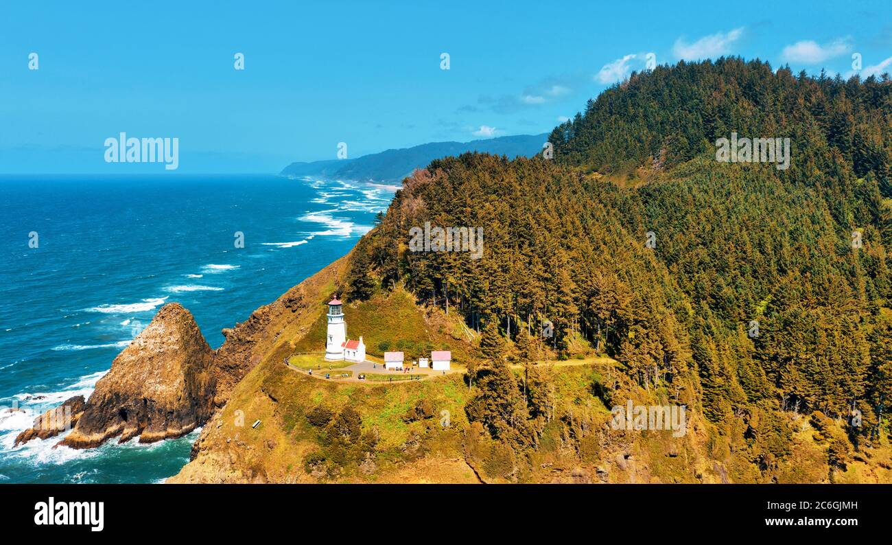 Heceta Head Lighthouse at the Oregon Coast Stock Photo - Alamy