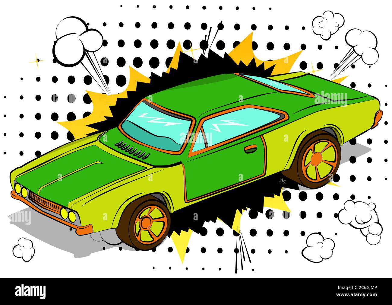 Comic book style, cartoon vector illustration of a cool American Sports ...