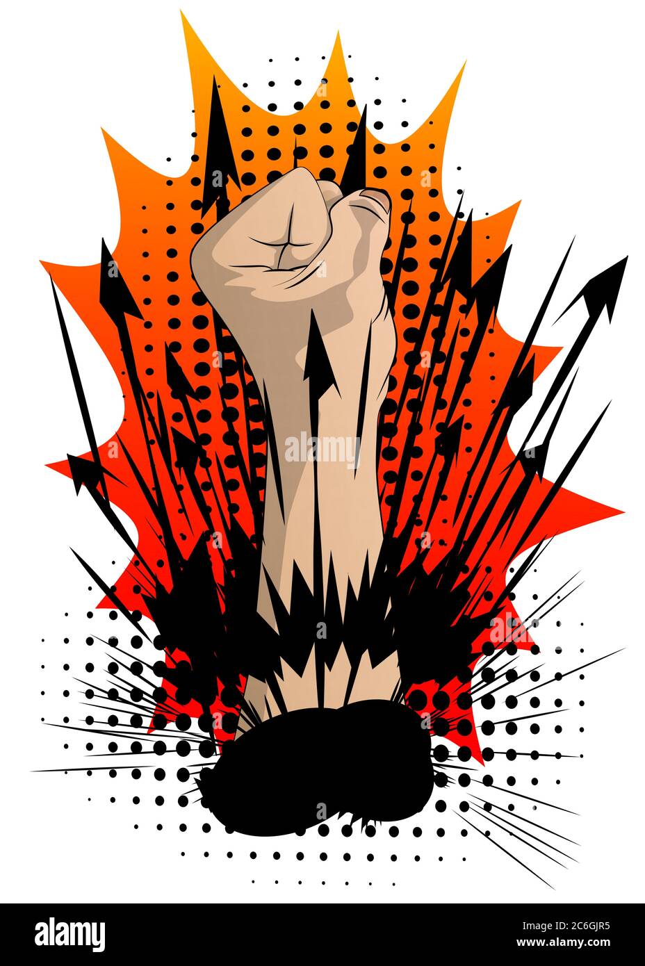 Comic book style power strength fist Fight for your rights. Cartoon ...