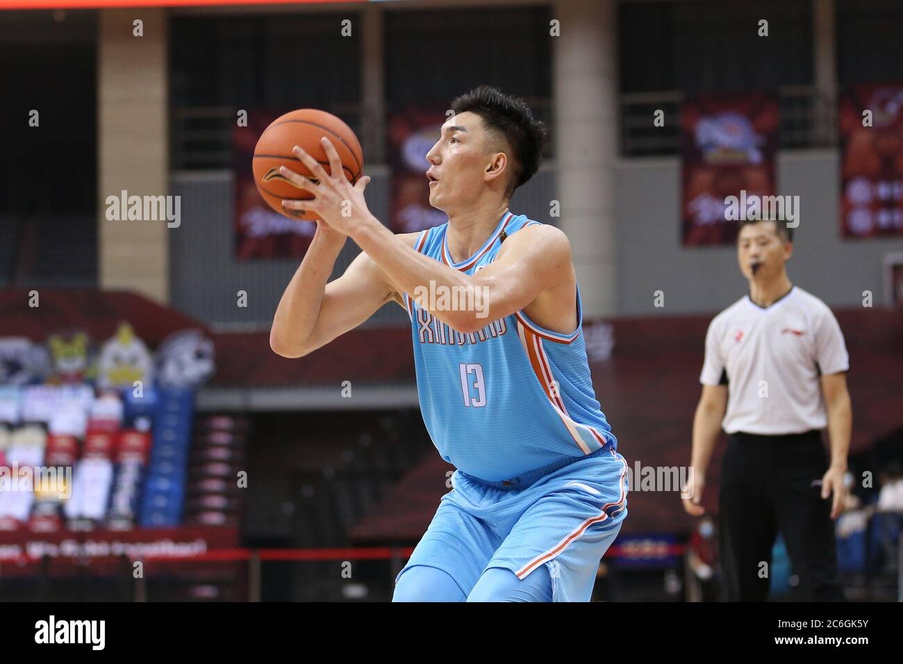Chinese professional basketball player Kyranbek Makan of Xinjiang ...