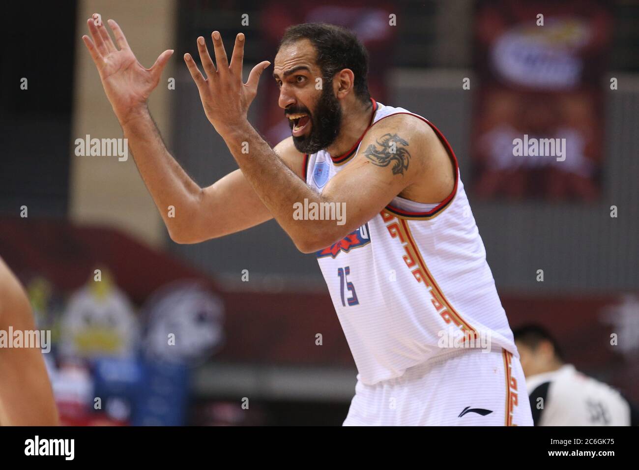 Iranian professional basketball player Hamed Haddadi of Nanjing Tongxi ...