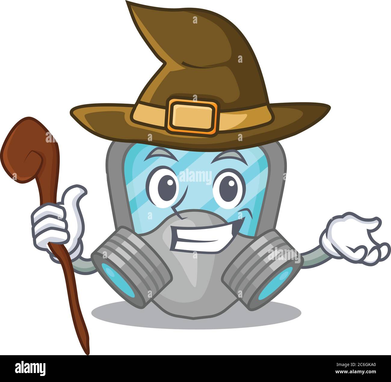 Respirator mask funny but sneaky witch cartoon character design Stock ...