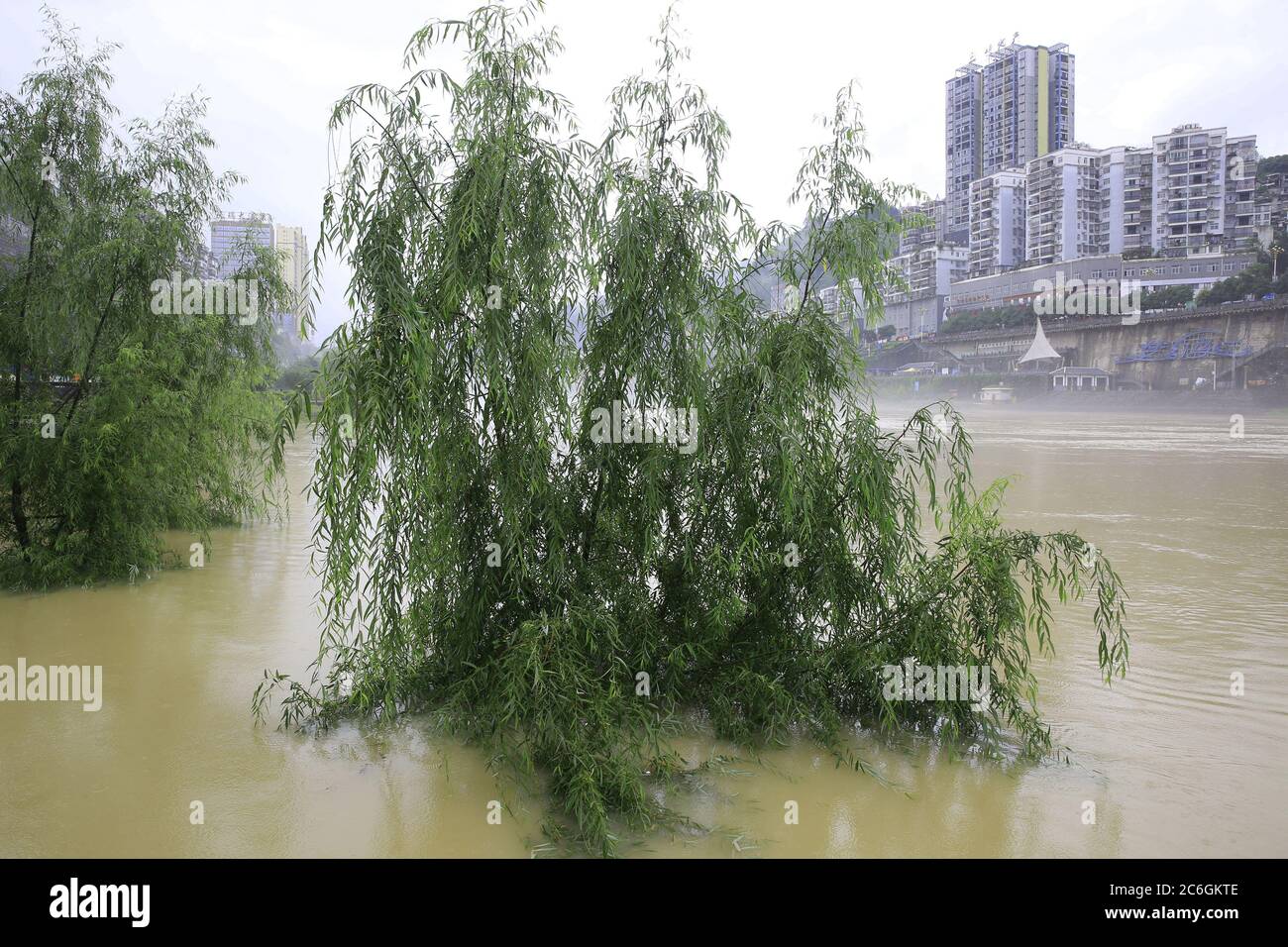 After days of rainstorm, waters in Yanhe County of Wu River have been ...