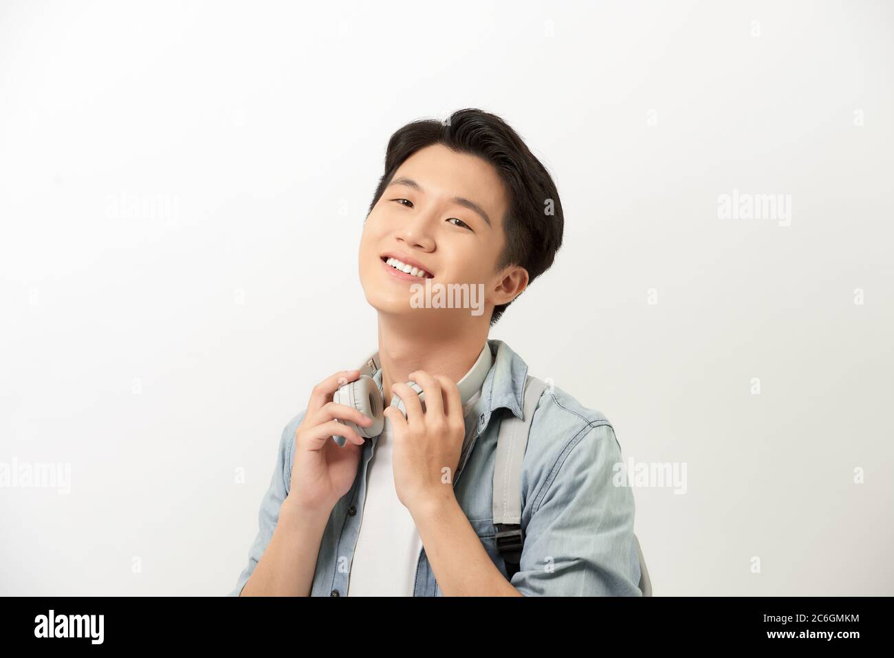 Serious young man backpack hi-res stock photography and images - Alamy