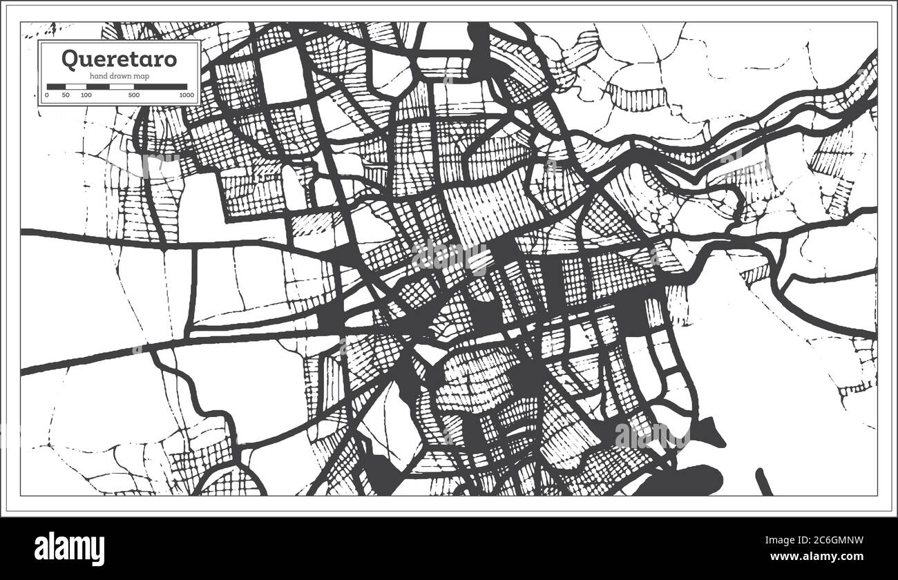Queretaro City Mexico Map Map Of Queretaro, Mexico By Sateda Vectors