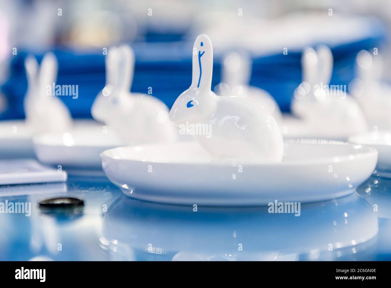 A white rabbit pop-up store at the Nanjing Road Pedestrian Mall was ...