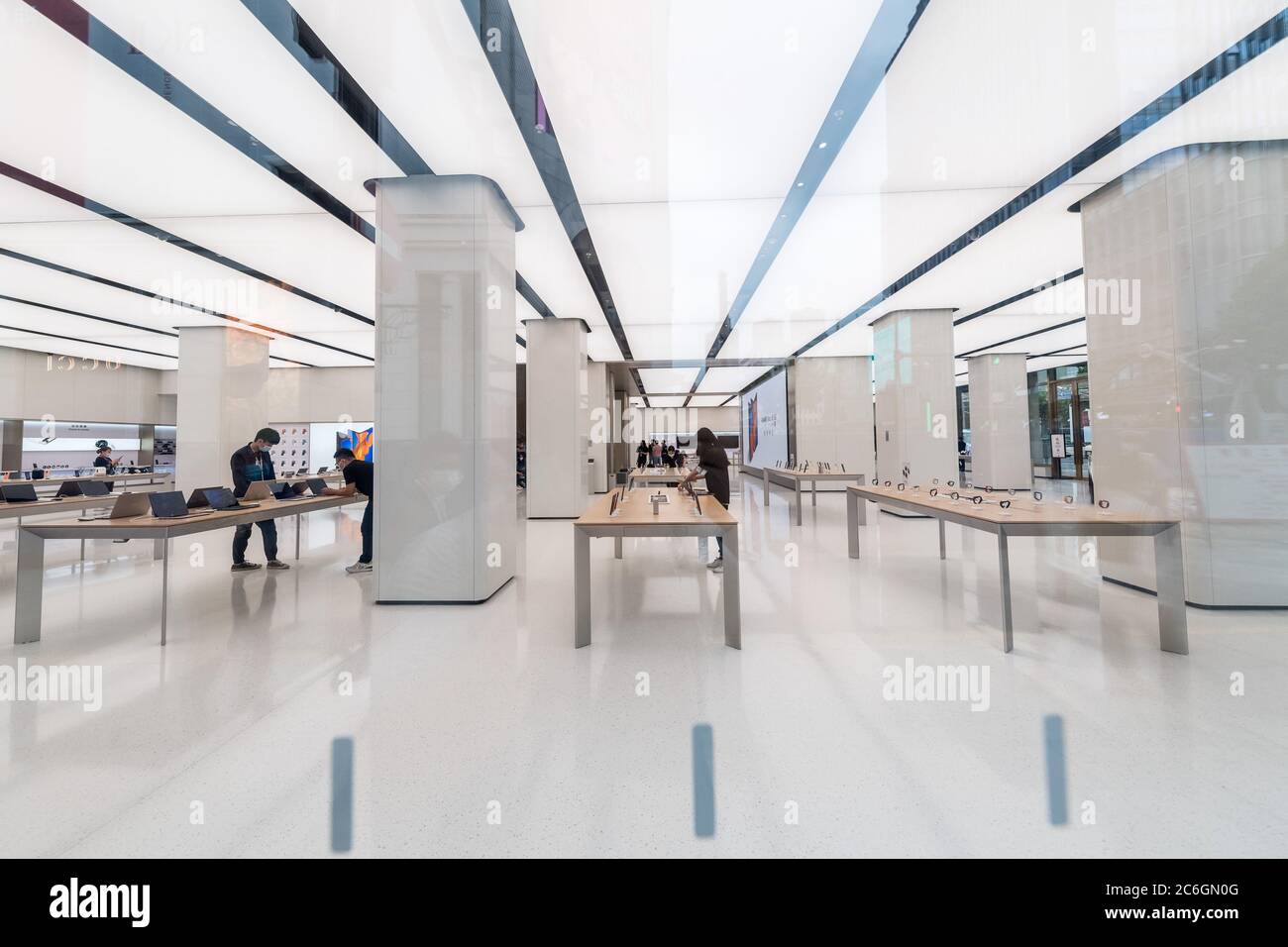 --FILE--Staff are busy at preparing for the grand opening of the to-be ...